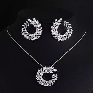 Jewelry | New White Gold Plated Crystal Leaves Jewelry Set | Poshmark